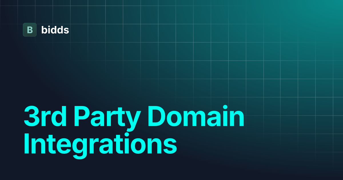 3rd Party Domain Integrations | bidds